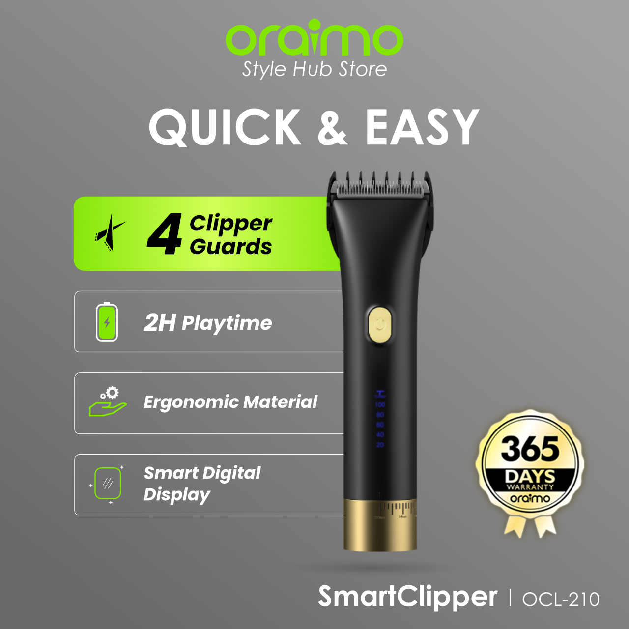 Oraimo Style Hub Smart Clipper Plus Quick and Easy Electric Hair ...
