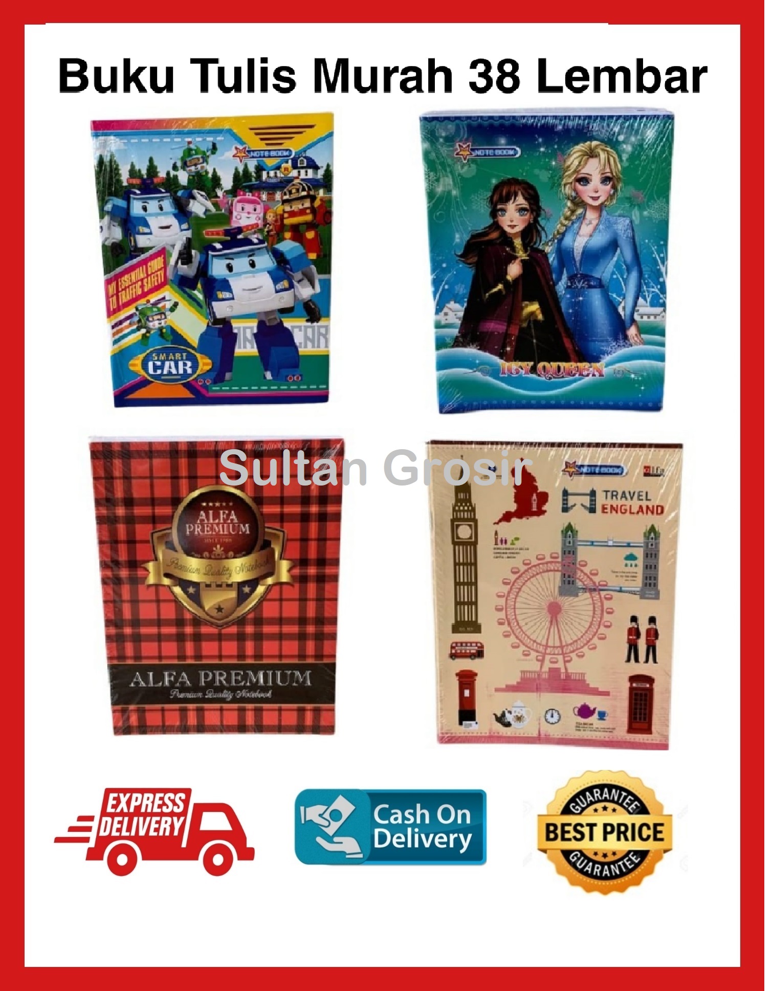 BUKU TULIS 38 LEMBAR MURAH BUKU UKURAN KUARTO BUKU TULIS SEKOLAH 38 ...