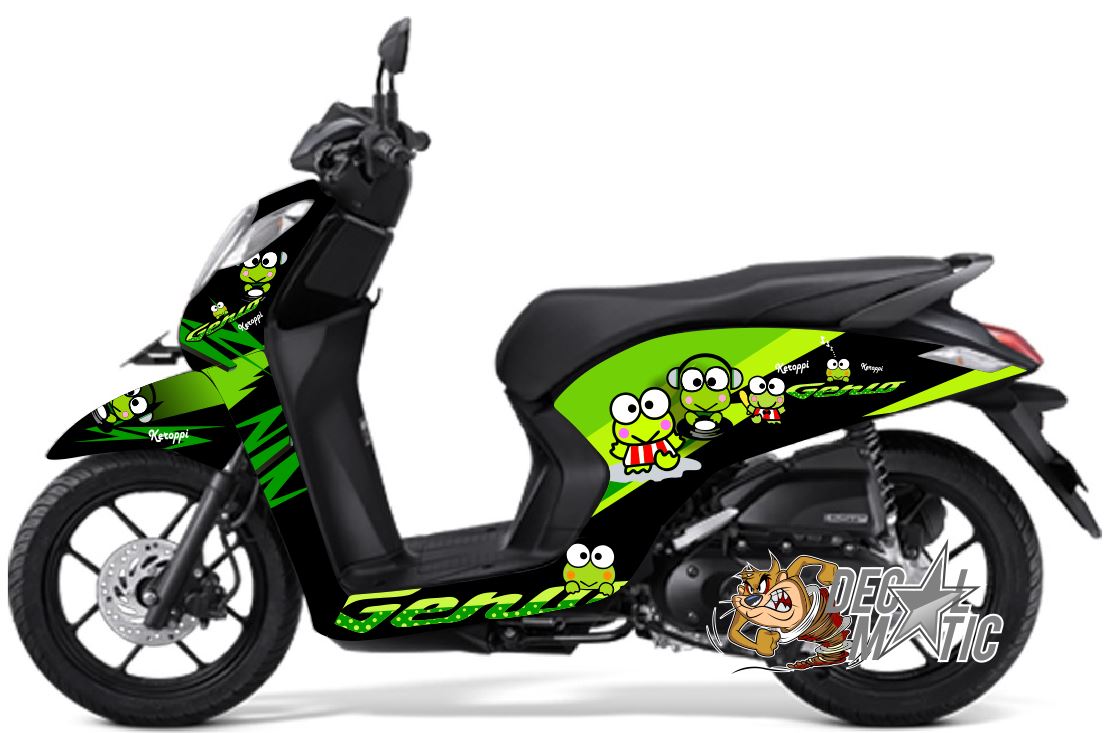 Stiker Dekal Sticker Full Body Decal Motor Honda Genio Merah Putih ...