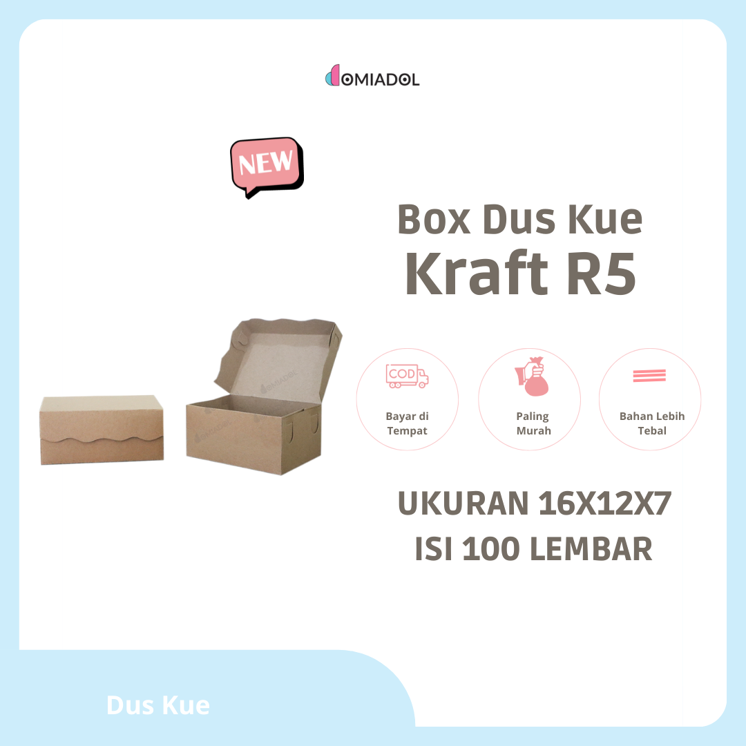 Box Dus Kue R5 Kraft Premium - Ukuran 16x12x7 (100 Pcs) | Lazada Indonesia