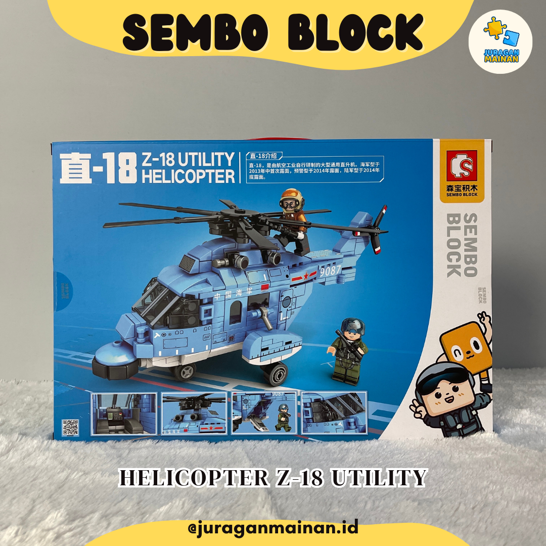 SEMBO BLOCKS Helicopter Z-18 Utility - Bricks Block brick 376 PCS ...