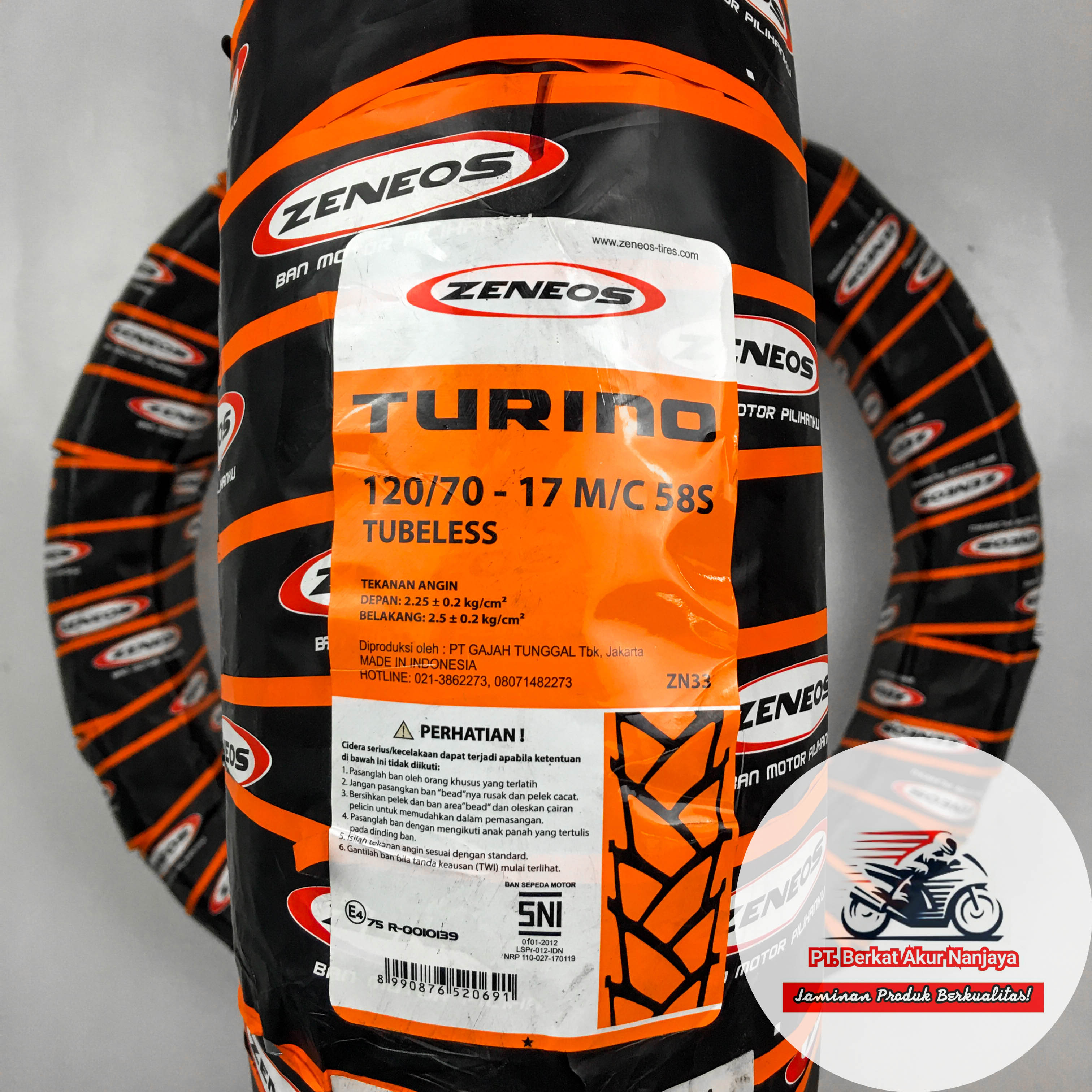 Ban Zeneos Turino ZN33 120/70-17 Ban Motor Tubeless BONUS Pentil ...