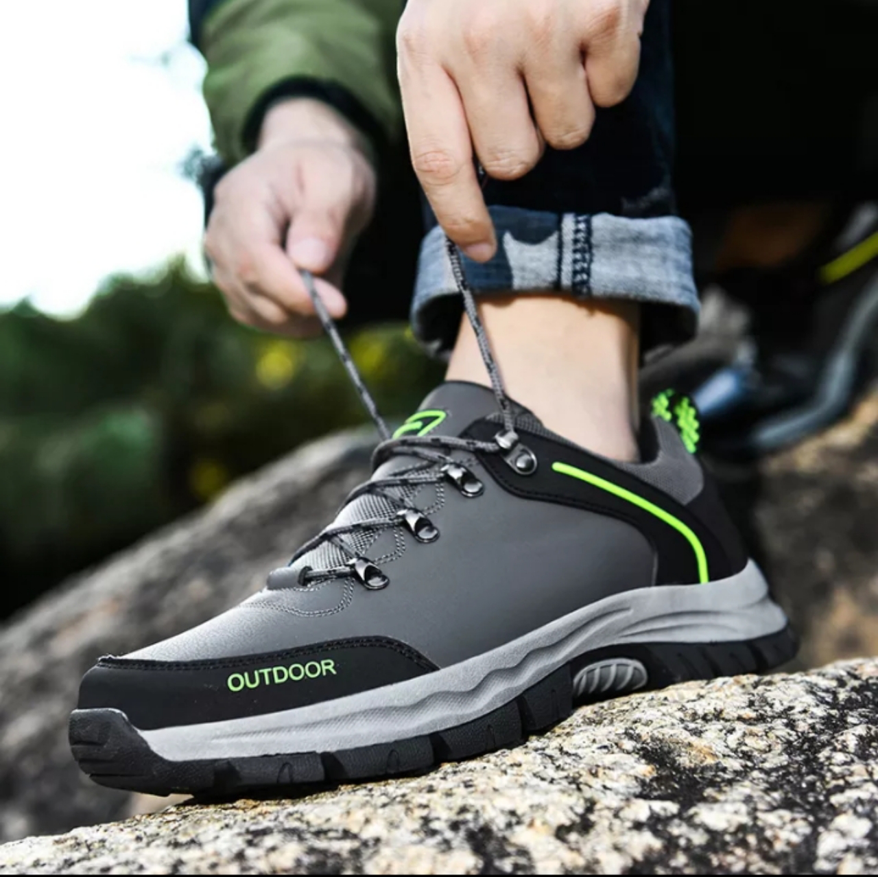 Sepatu Gunung Pria Outdoor tahan air COKLAT HITAM sepatu hiking keren ...