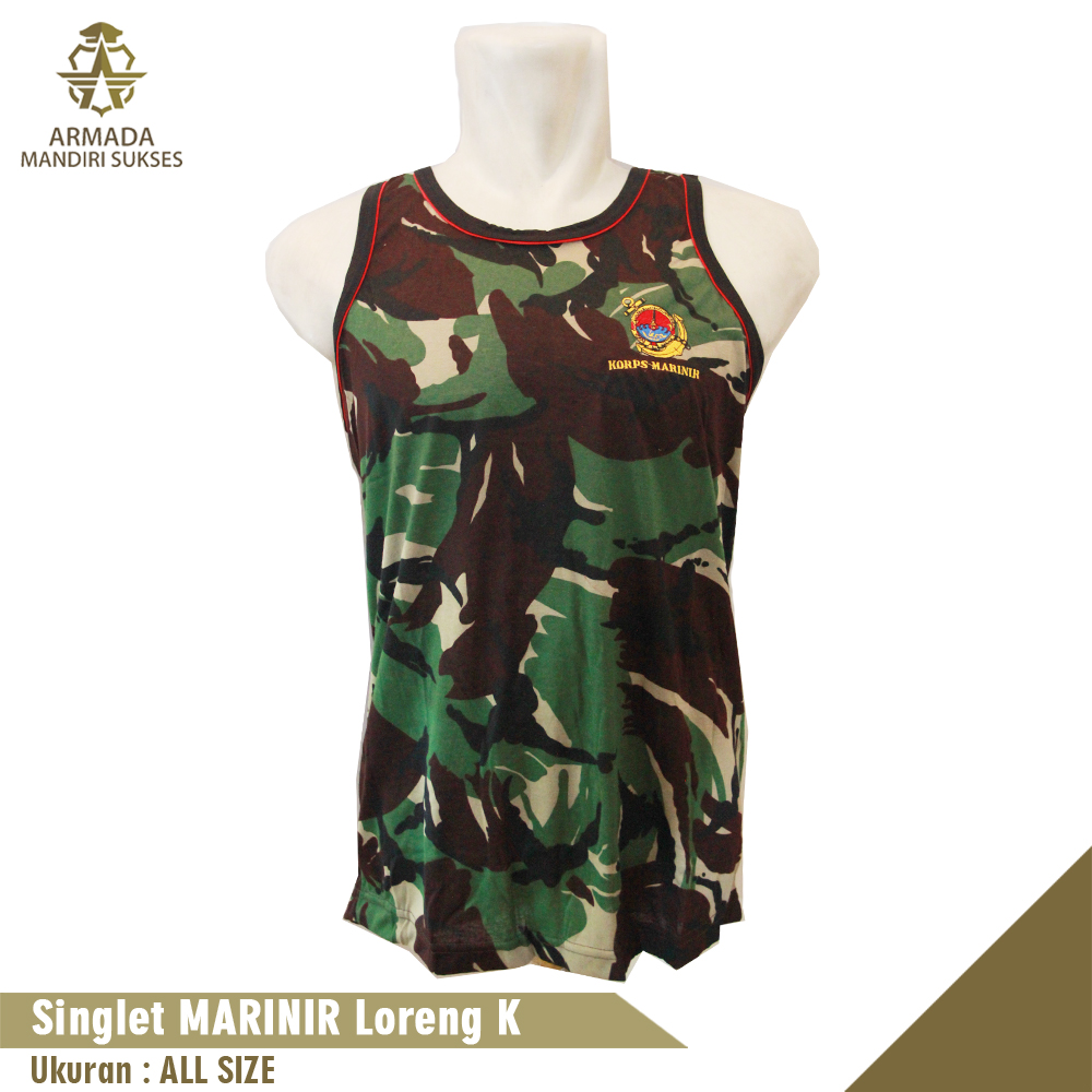 Kaos Singlet Marinir Logo Loreng - Kaos Dalam Marinir | Lazada Indonesia