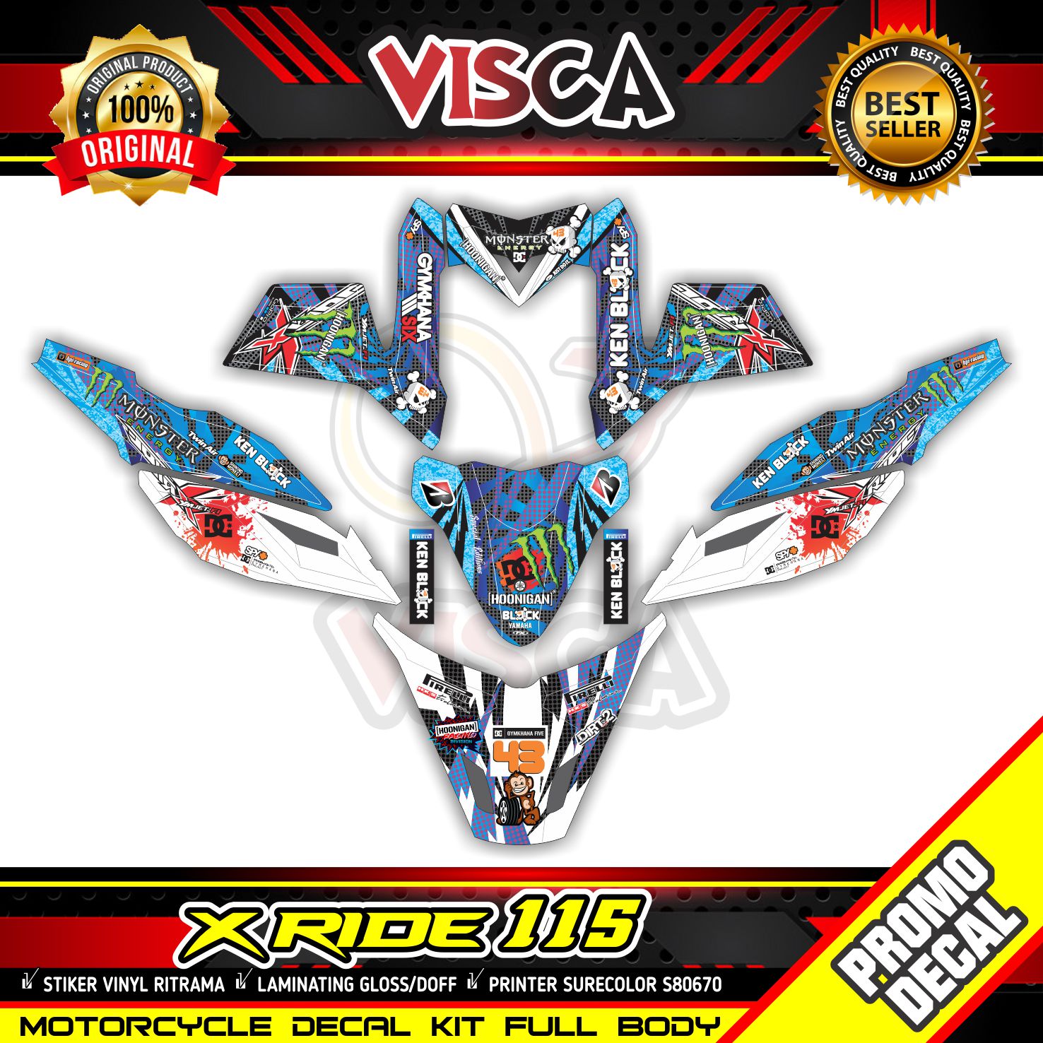 Decal X Ride 115 Old Full Body Stiker X Ride 115 Old Full Body Gymkhana ...
