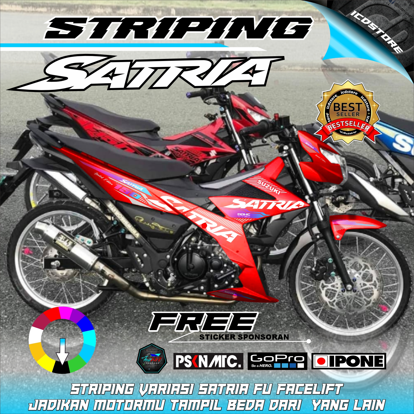 STRIPING STIKER LIST BODI MOTOR STANDAR SATRIA FU 150 NEW FI LED ... STRIPING STIKER LIST BODI MOTOR STANDAR SATRIA FU 150 NEW FI LED ...
