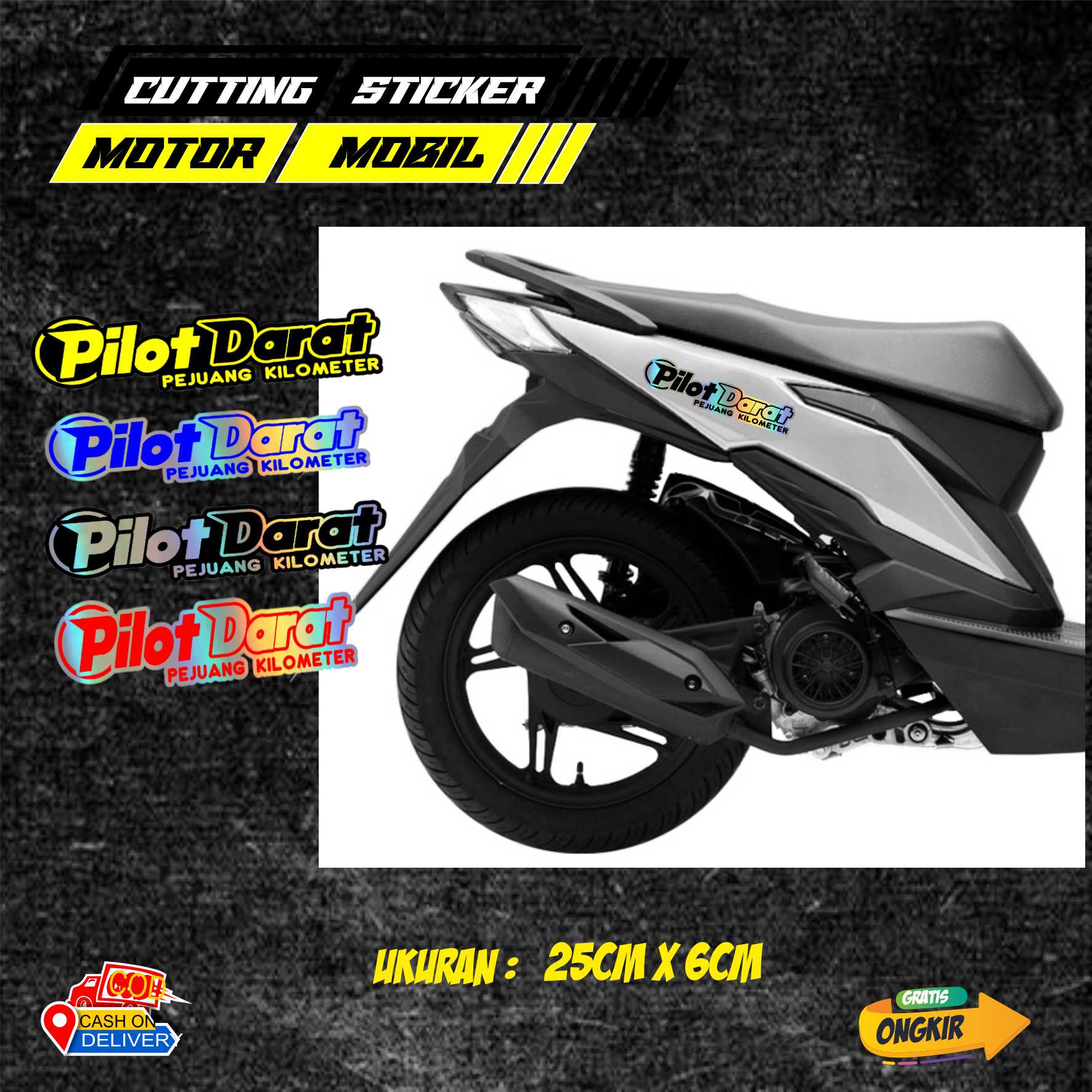 STIKER MOTOR STIKER PILOT DARAT PEJUANG KILO METER | Lazada Indonesia