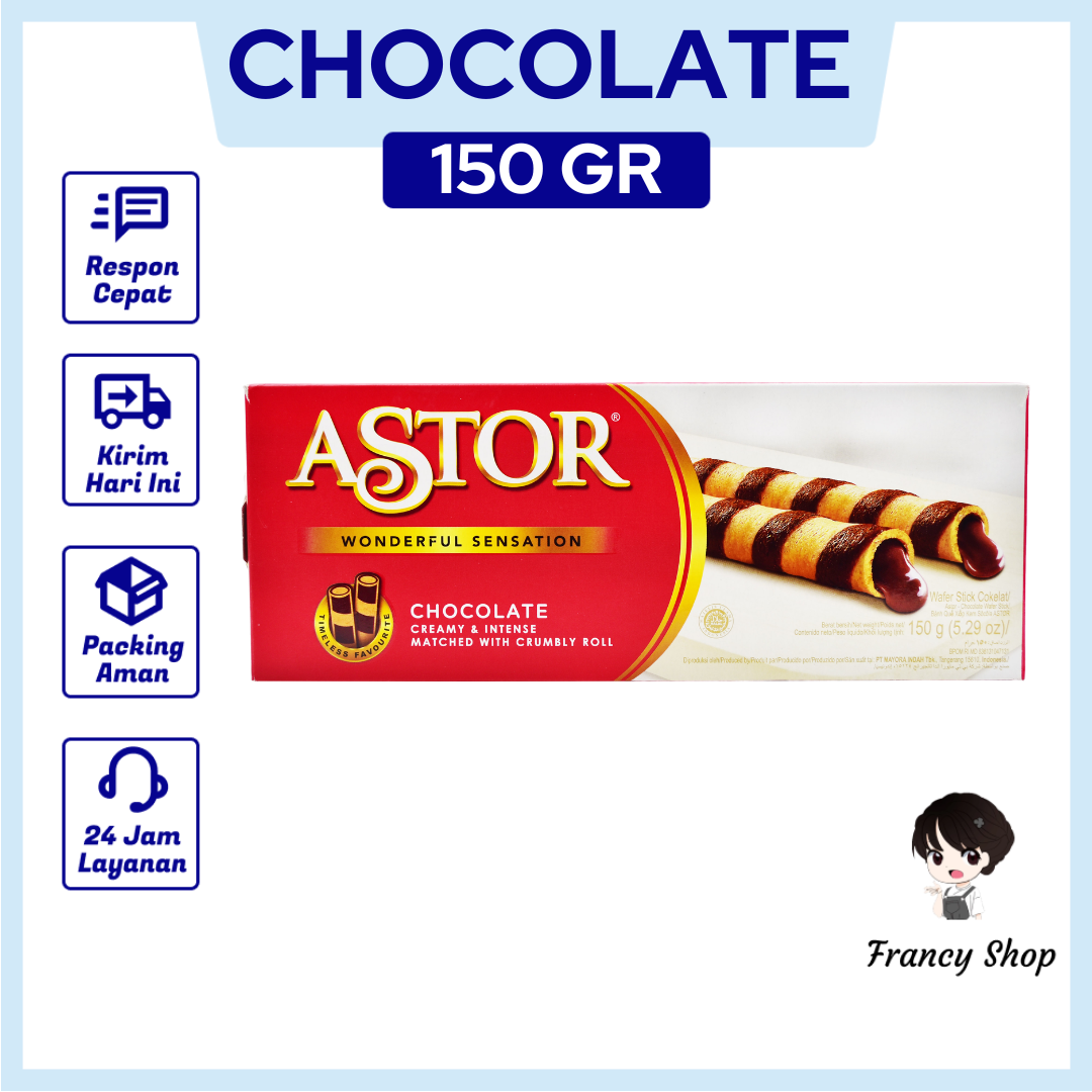 Astor Chocolate Wafer Roll Coklat 150 gr | Lazada Indonesia