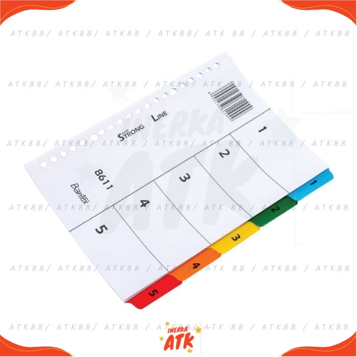 Bantex Strongline Indexes A5 5 Pages (1-5 index) 20 holes #8611 ...
