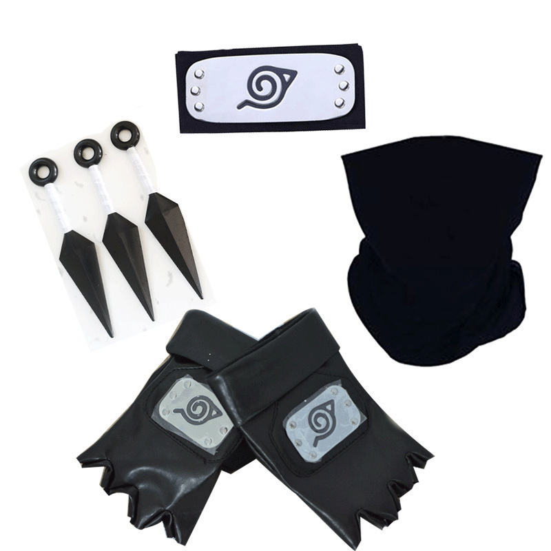 7Pcs Set Cosplay Kakashi Naruto Headband Kakashi Mask Kakashi Gloves ...