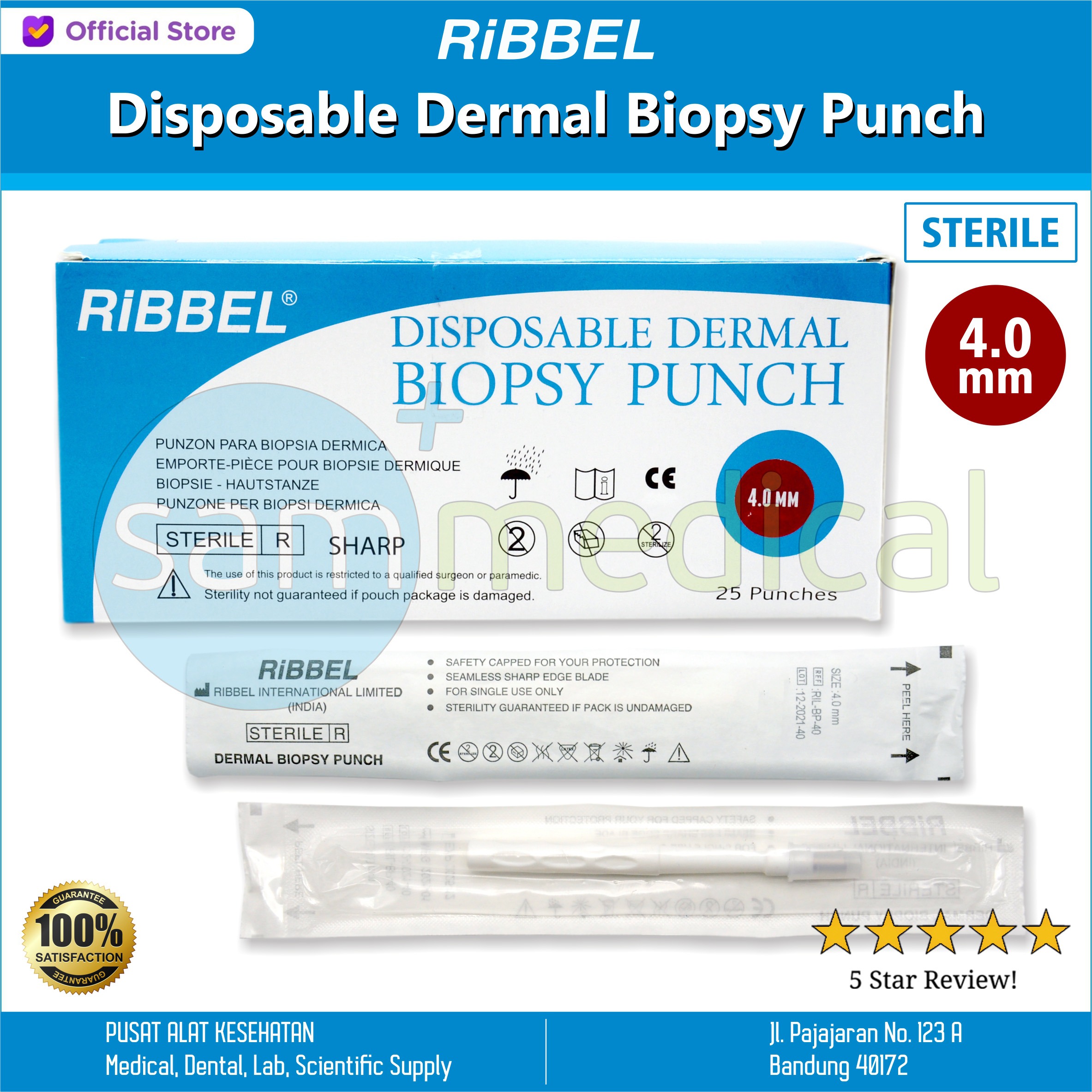 Ribbel Dermal Biopsy Punch Sterile Satuan | Lazada Indonesia