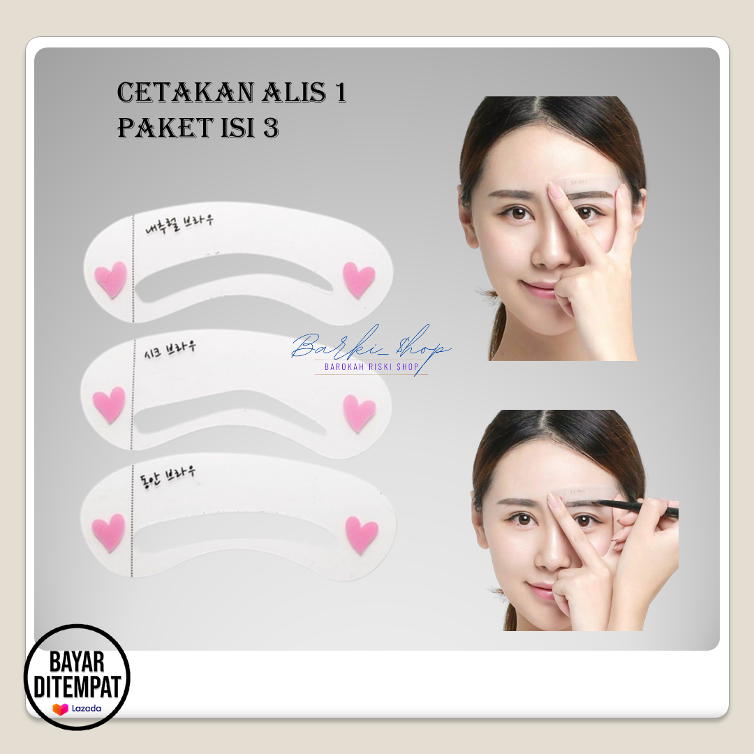 Cetakan Alis 3 IN 1 Mini Eyebrow Template Kit 3in1 Pencetak Alis 3 Bentuk Alis Murah | Lazada ...