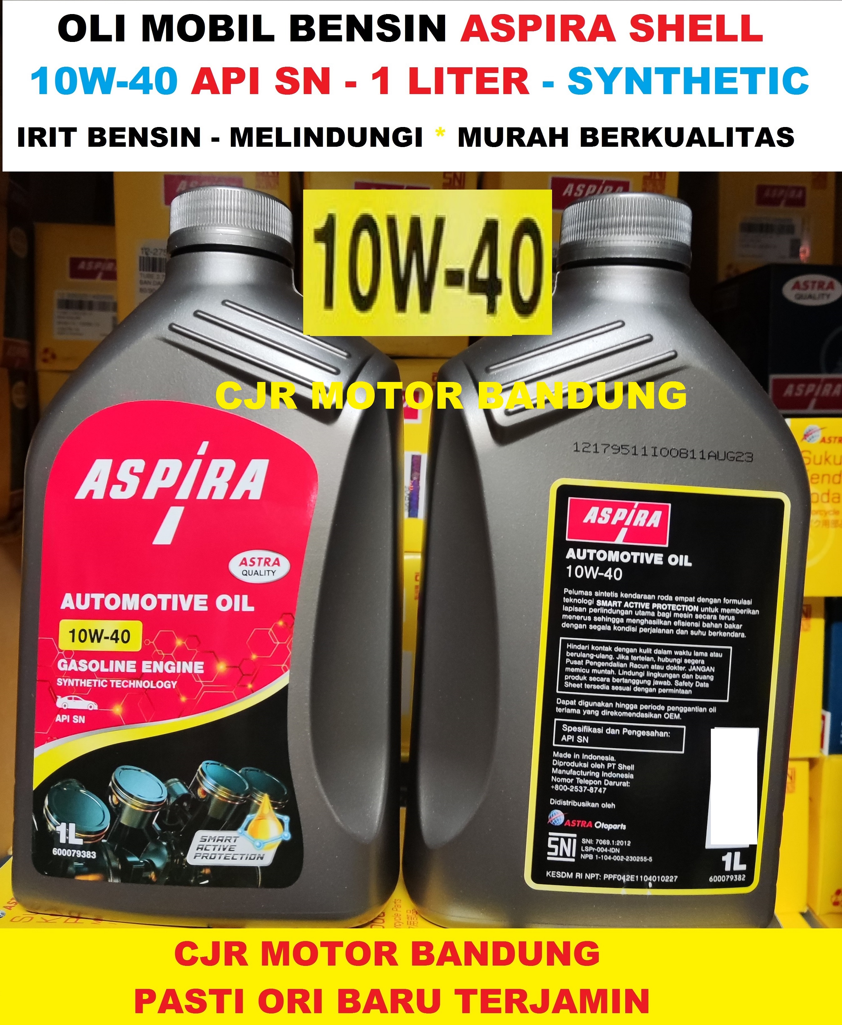 OLI MESIN SHELL ASPIRA 10w 40 1L OLI MOBIL BENSIN SEMUA CC IRIT BENSIN | Lazada Indonesia