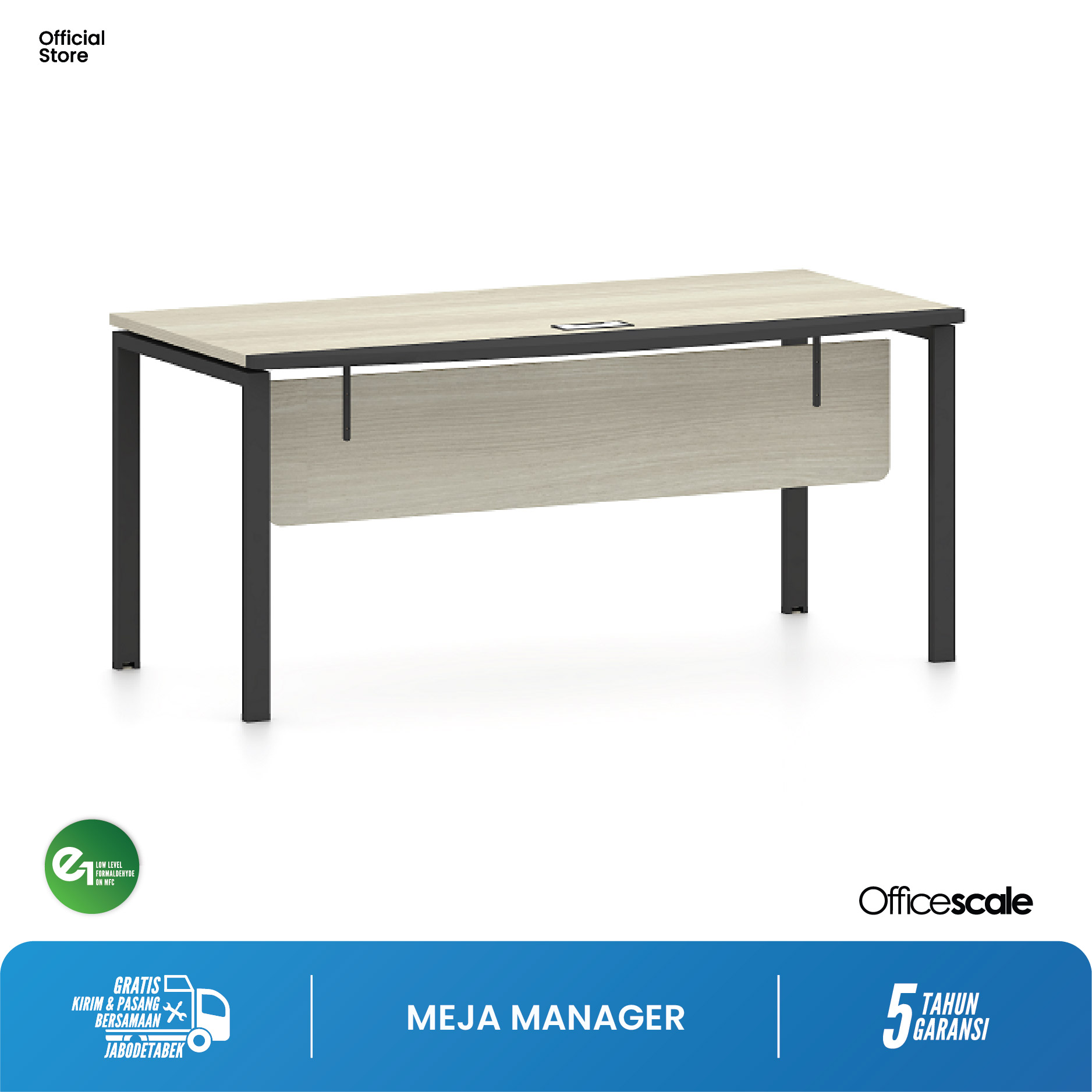 Meja Kerja Kantor I Meja Manager + Panel Depan Officescale | Lazada ...