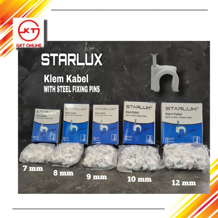 Paku Beton/ Klem Kabel / Clam Cable 7 8 9 10 12 Starlux | Lazada Indonesia