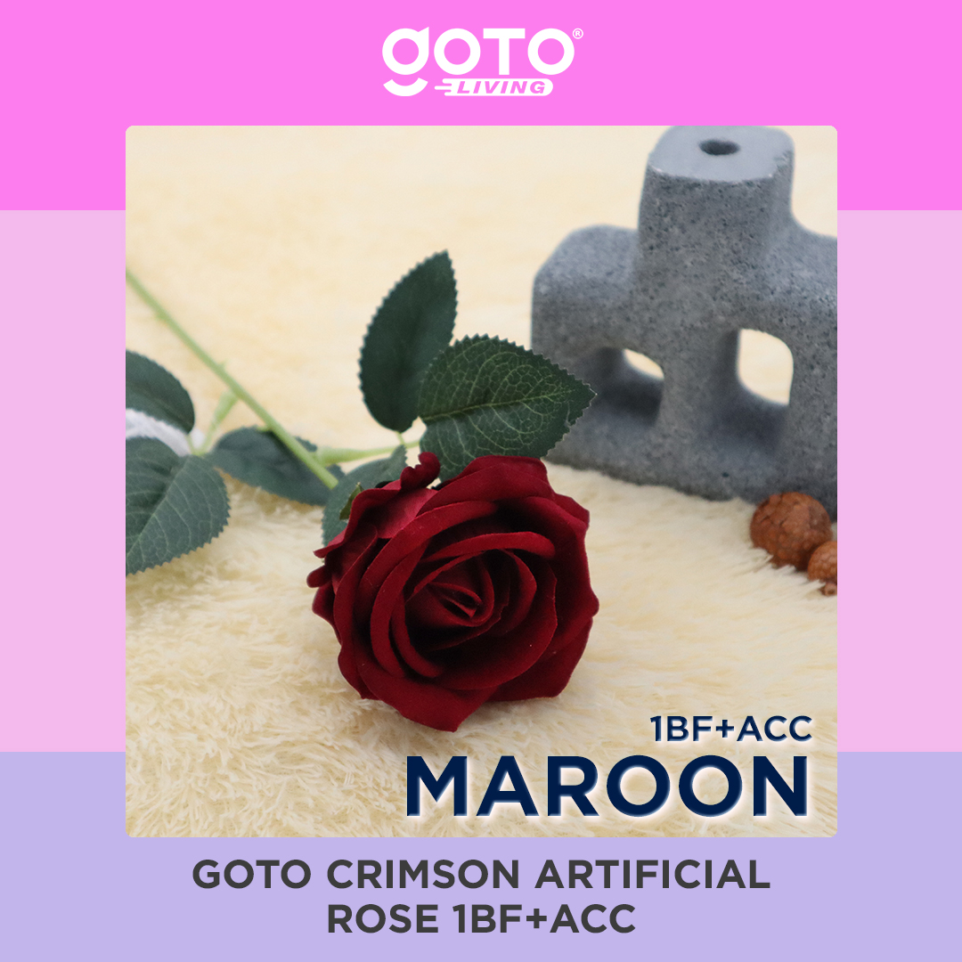 Goto Crimson Bunga Hias Mawar Teratai Buket Artificial Flower Plastik ...