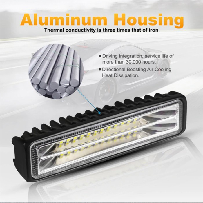 Lampu LED Tembak LED BAR Slim 24 Titik Mata 72W Pipih 12V 24 Volt ...