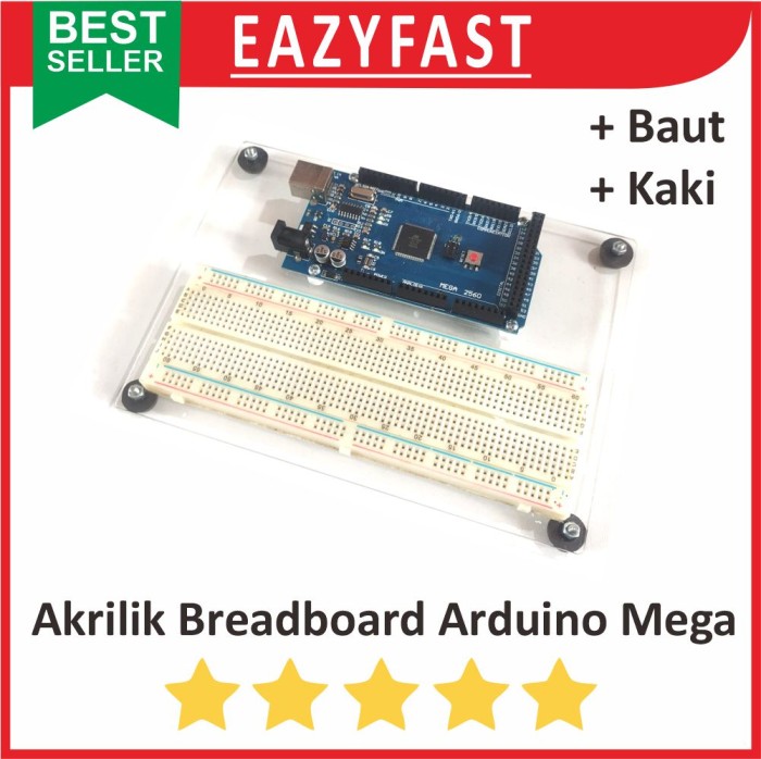 Alas Akrilik Dudukan Arduino Mega Breadboard Praktek Project Board ...