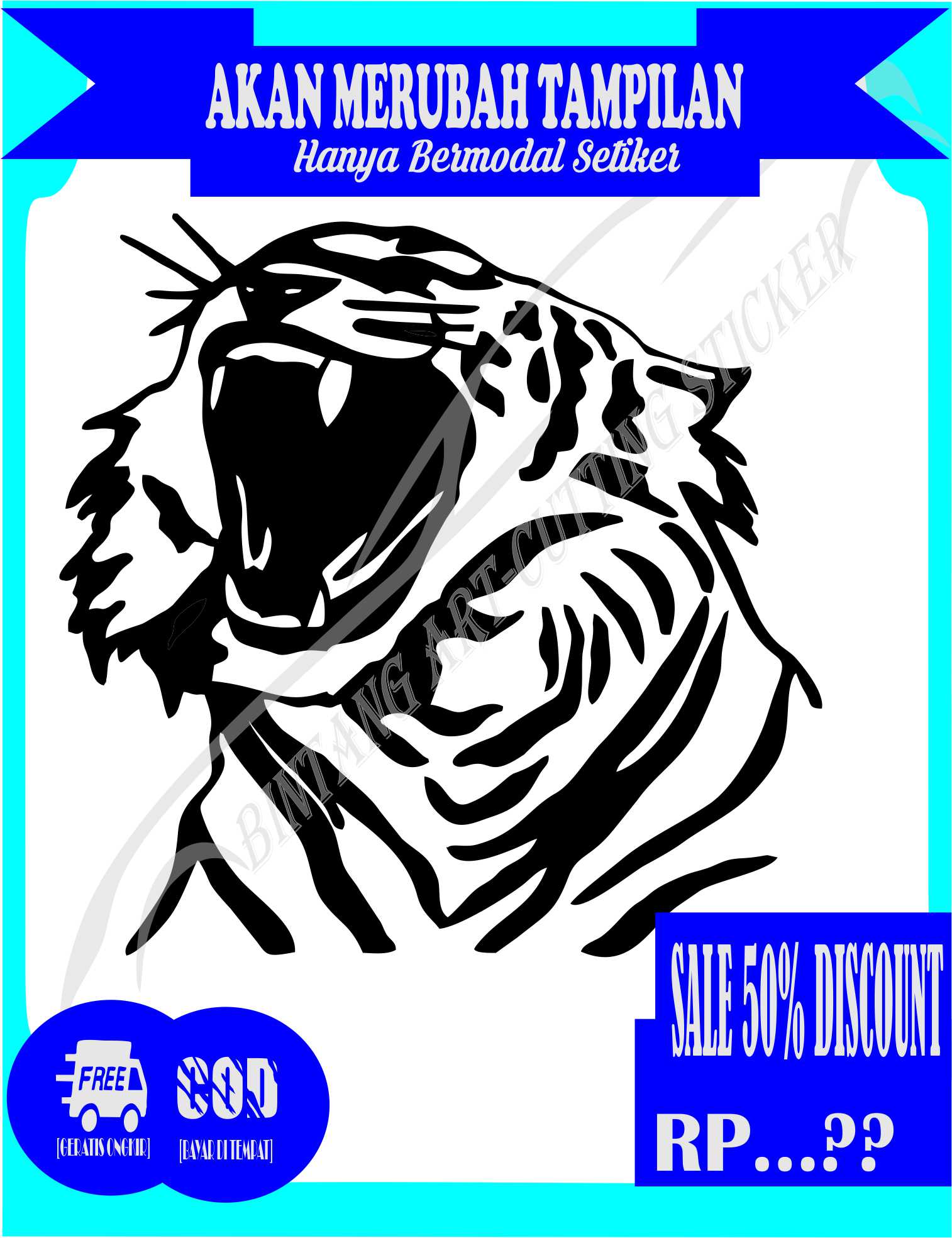cutting stiker macan stiker kata keren buat mobil stiker kaca mobil ...