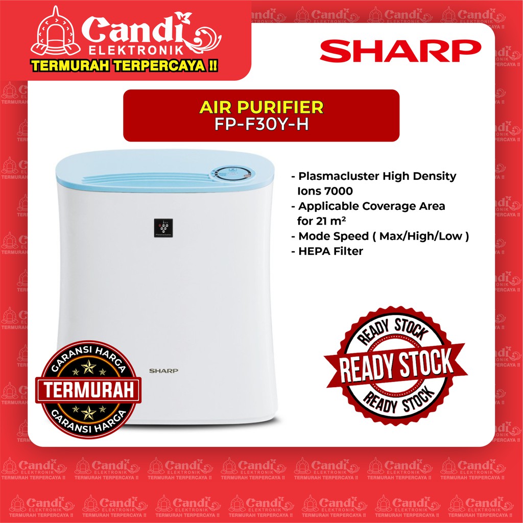 SHARP AIR PURIFIER FP-F30Y-H -penjernih udara ruangan 21m2 FP-F30Y-H | Lazada Indonesia
