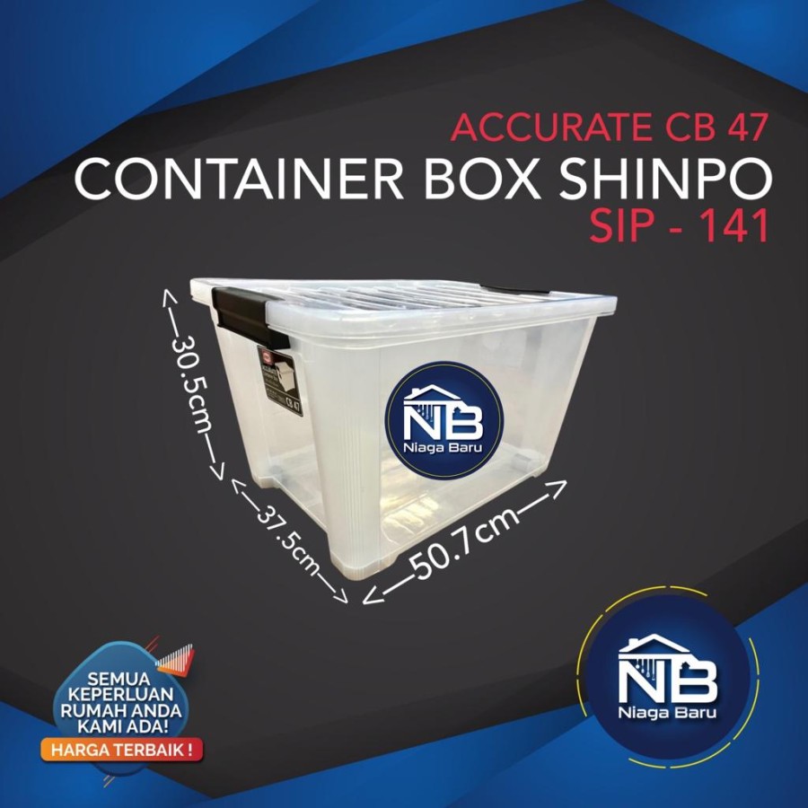 CONTAINER BOX ACCURATE SHINPO CB 47 LITER SIP-141 | Lazada Indonesia