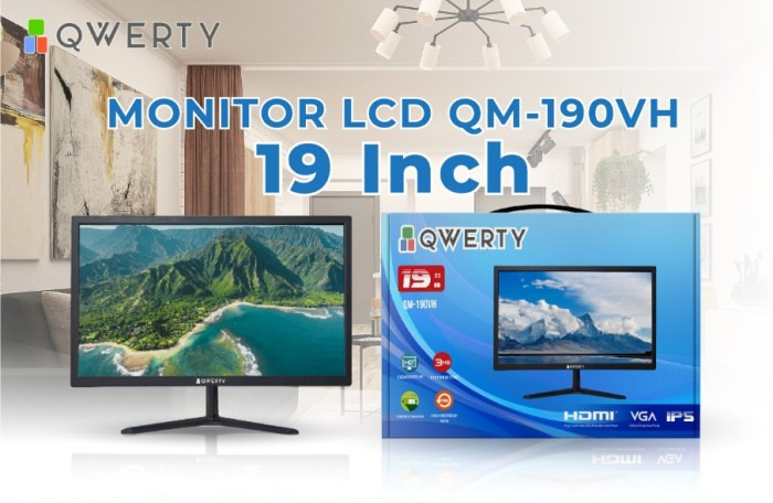MONITOR LED QWERTY 19" HDMI + VGA FULL HD 1080 GARANSI 1TAHUN | Lazada ...