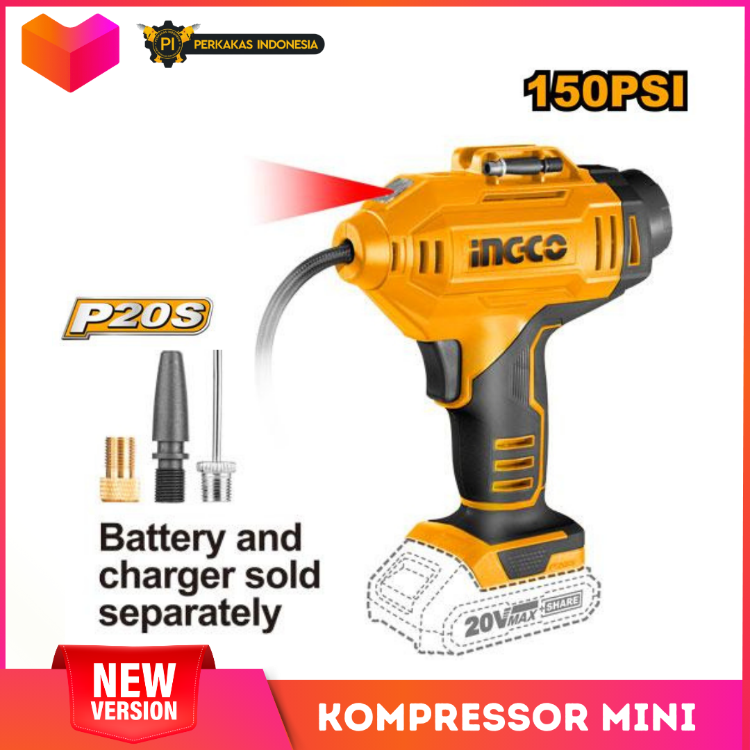 Mini Air Compressor Auto INGCO CACLI2001 Mesin Kompresor Pompa Angin ...