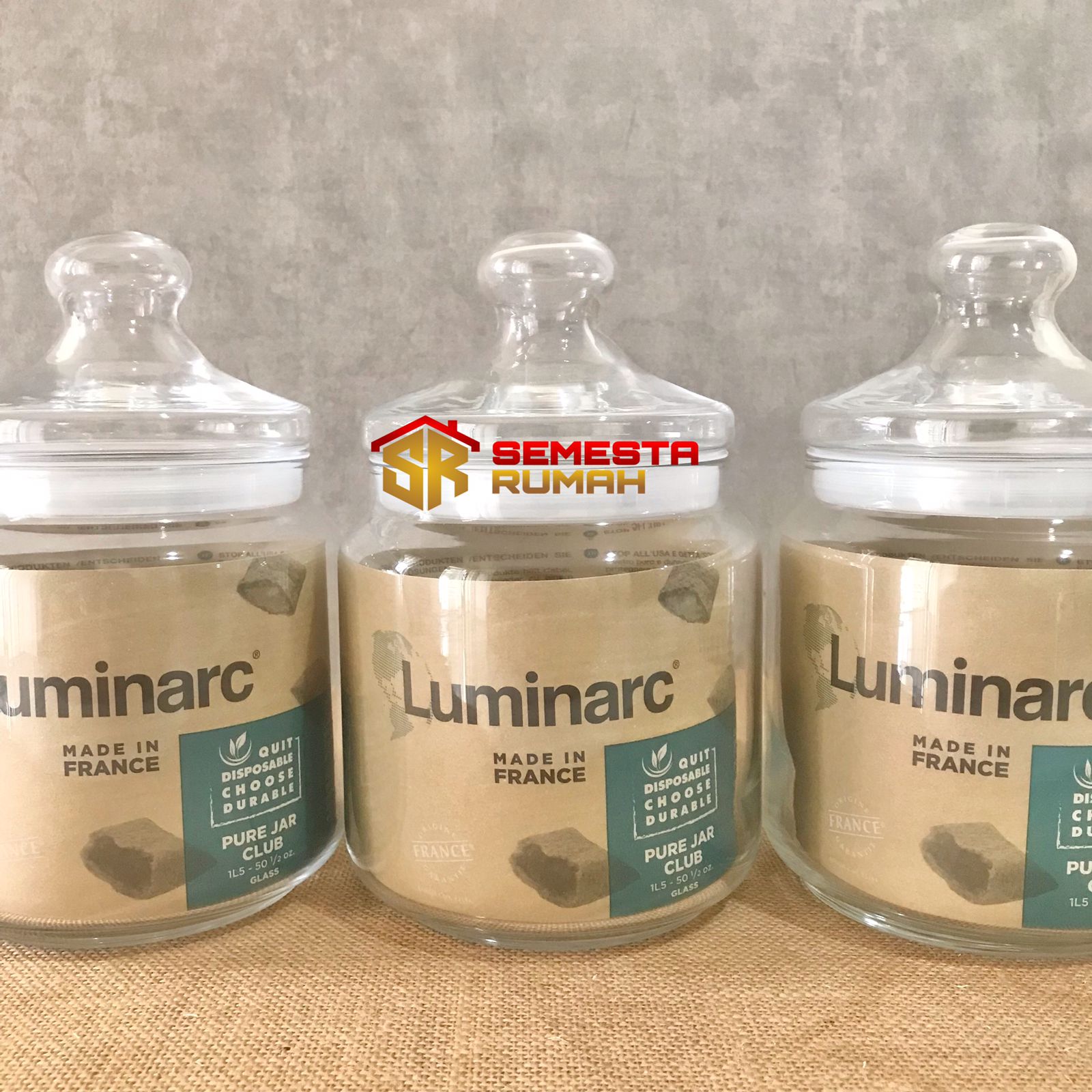 TOPLES LUMINARC BIG CLUB 1.5 L / GLASS JAR / TOPLES KACA TRANSPARAN ...