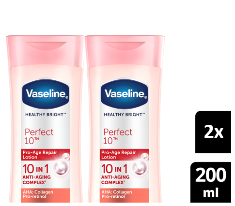 Vaseline Lotion Healthy Bright Perfect 10 200Ml Twin Pack | Lazada ...