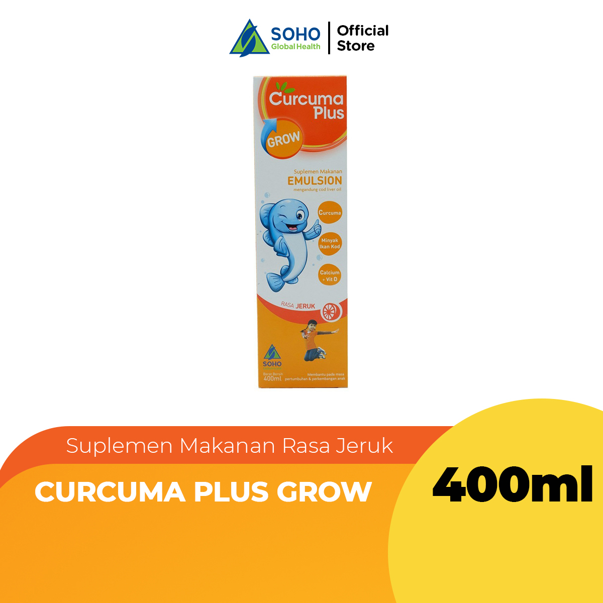 Curcuma Plus Grow Emulsion Syrup - Orange 400ml | Lazada Indonesia