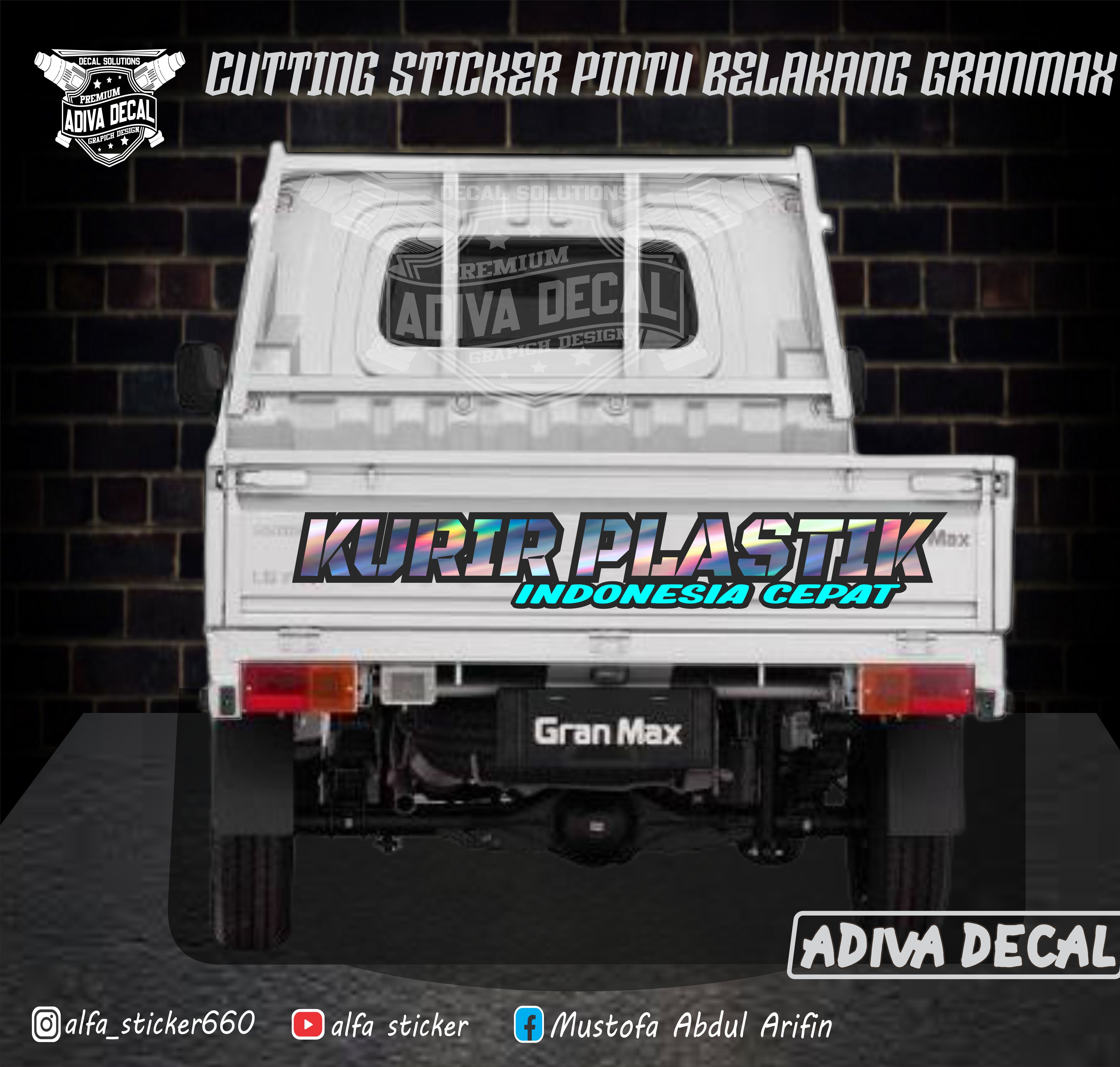 STICKER CUTTING/TULISAN COSTUM PINTU BELAKANG MOBIL PICK UP - STIKER ...