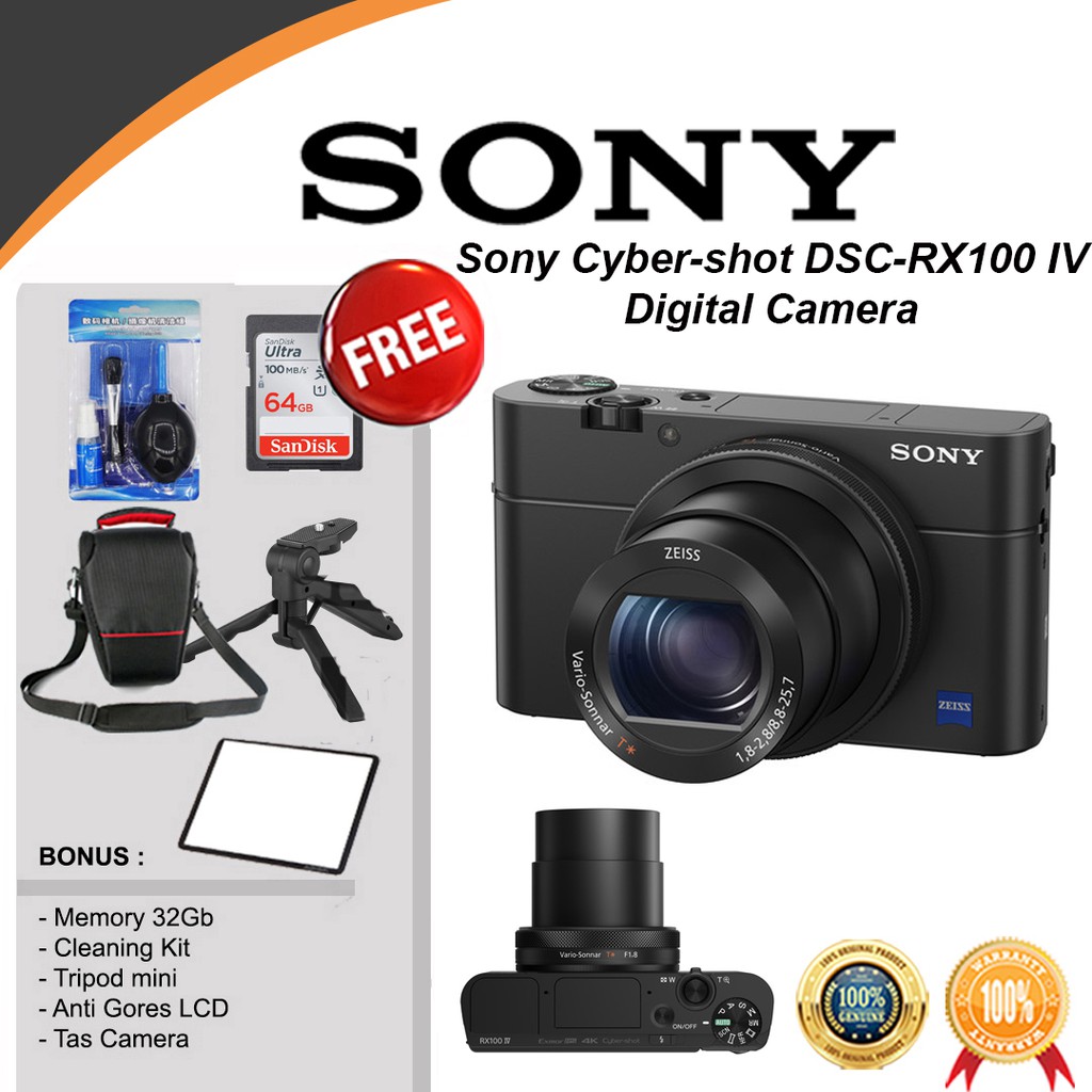Sony Cyber-Shot DSC-RX100 IV - KAMERA SONY RX100 Mark 4 - RX 100 M4 ...