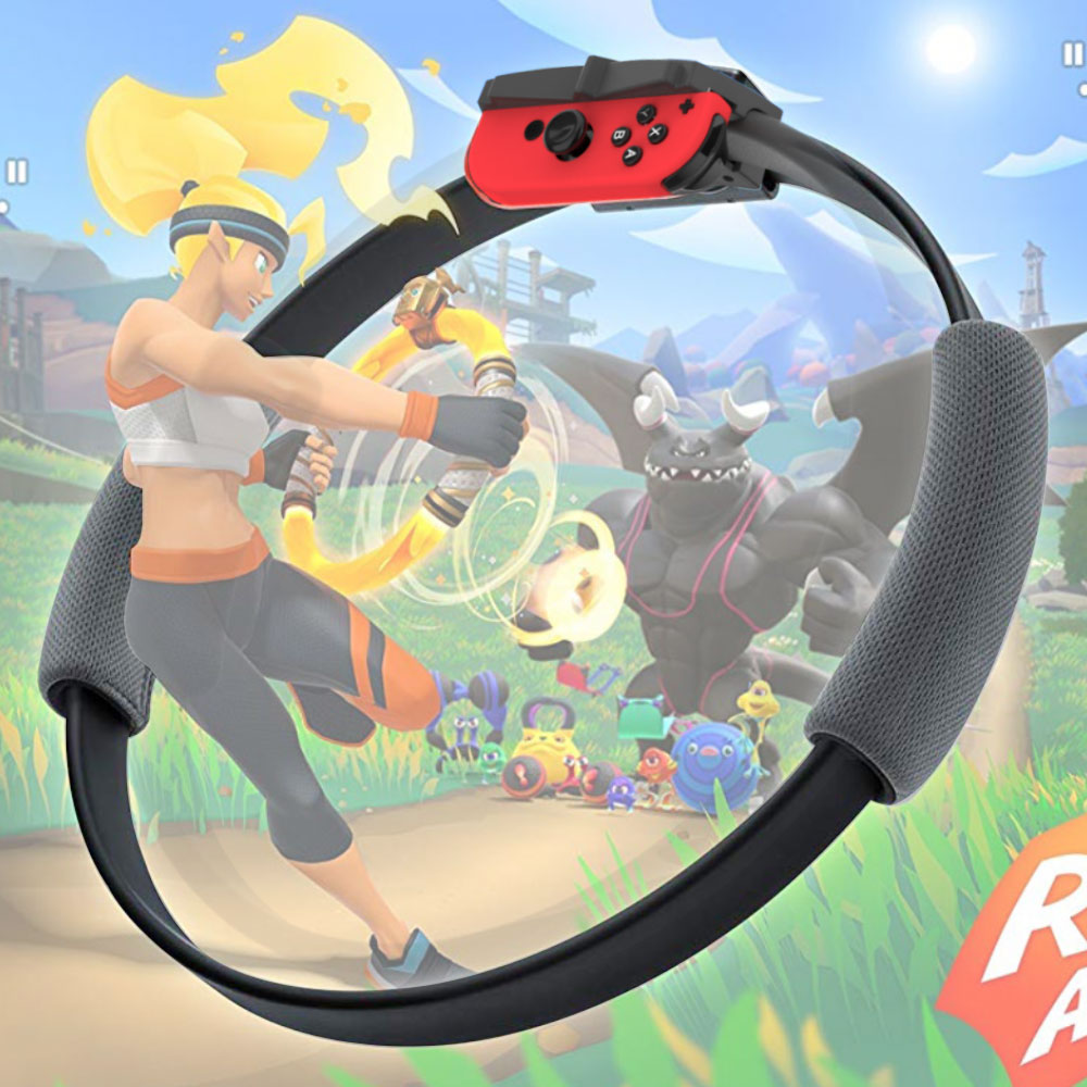 Gzza 【 in shock】สำหรับ NS SWITCH Fitness Ring พร้อมขายืดหยุ่นปรับระดับได้ Sport band สำหรับ ...