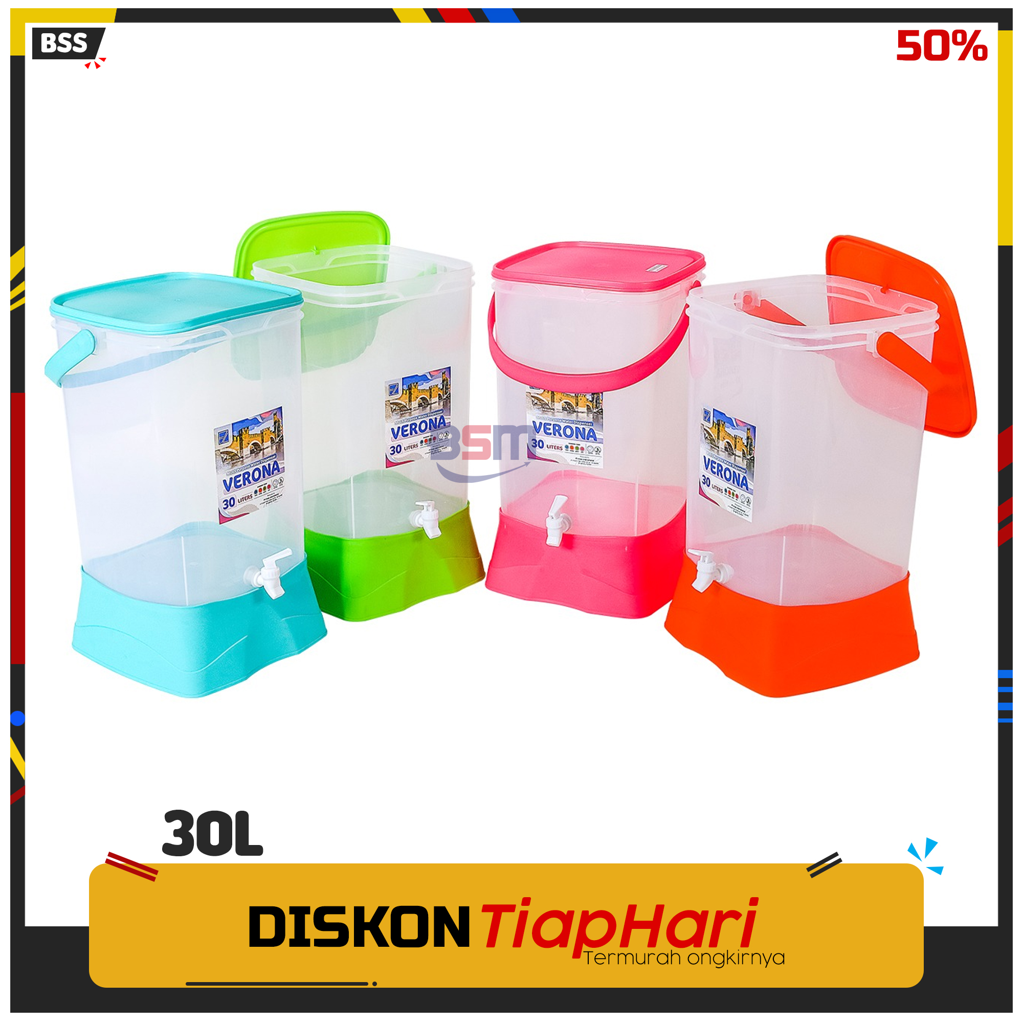VERONA DISPENSER AIR PLASTIK MURAH 30 LITER DENGAN KERAN, Plastik BPA ...