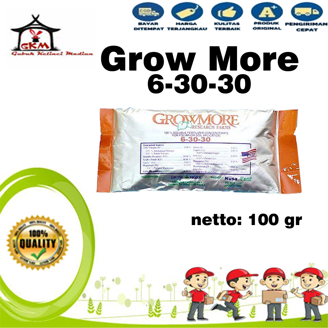 Growmore 6-30-30 Pupuk Bunga Dan Buah 100 gr | Lazada Indonesia