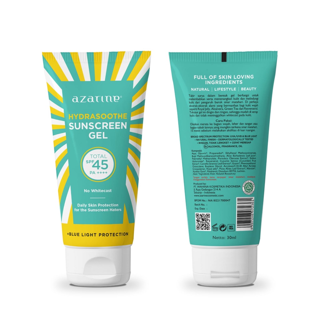 Azarine Hydrasoothe Sunscreen Gel SPF45 PA++++ 50ml BEST SELLER ...
