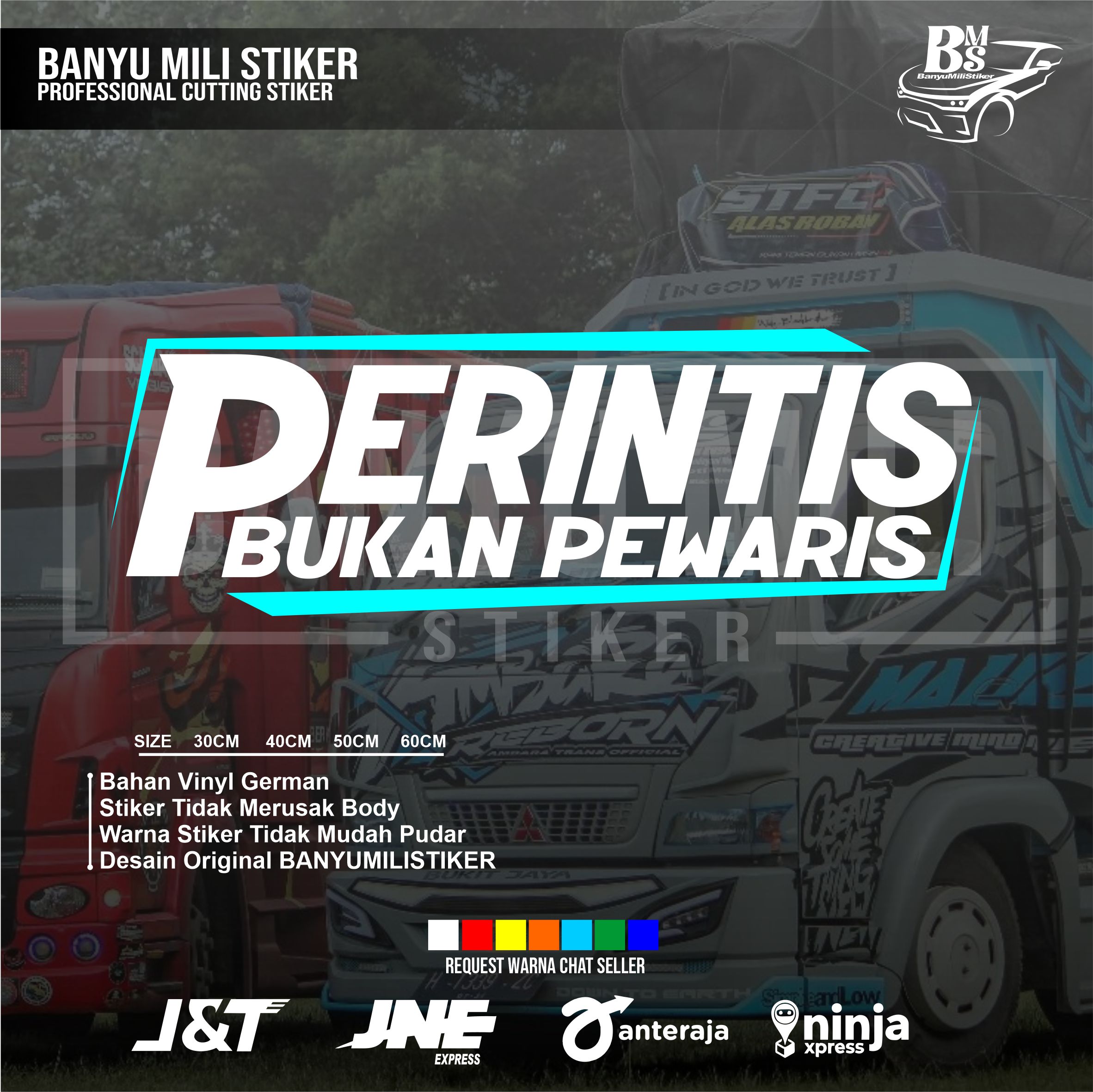 Stiker sticker kaca mobil perintis bukan pewaris stiker variasi kaca mobil truk pickup sticker ...