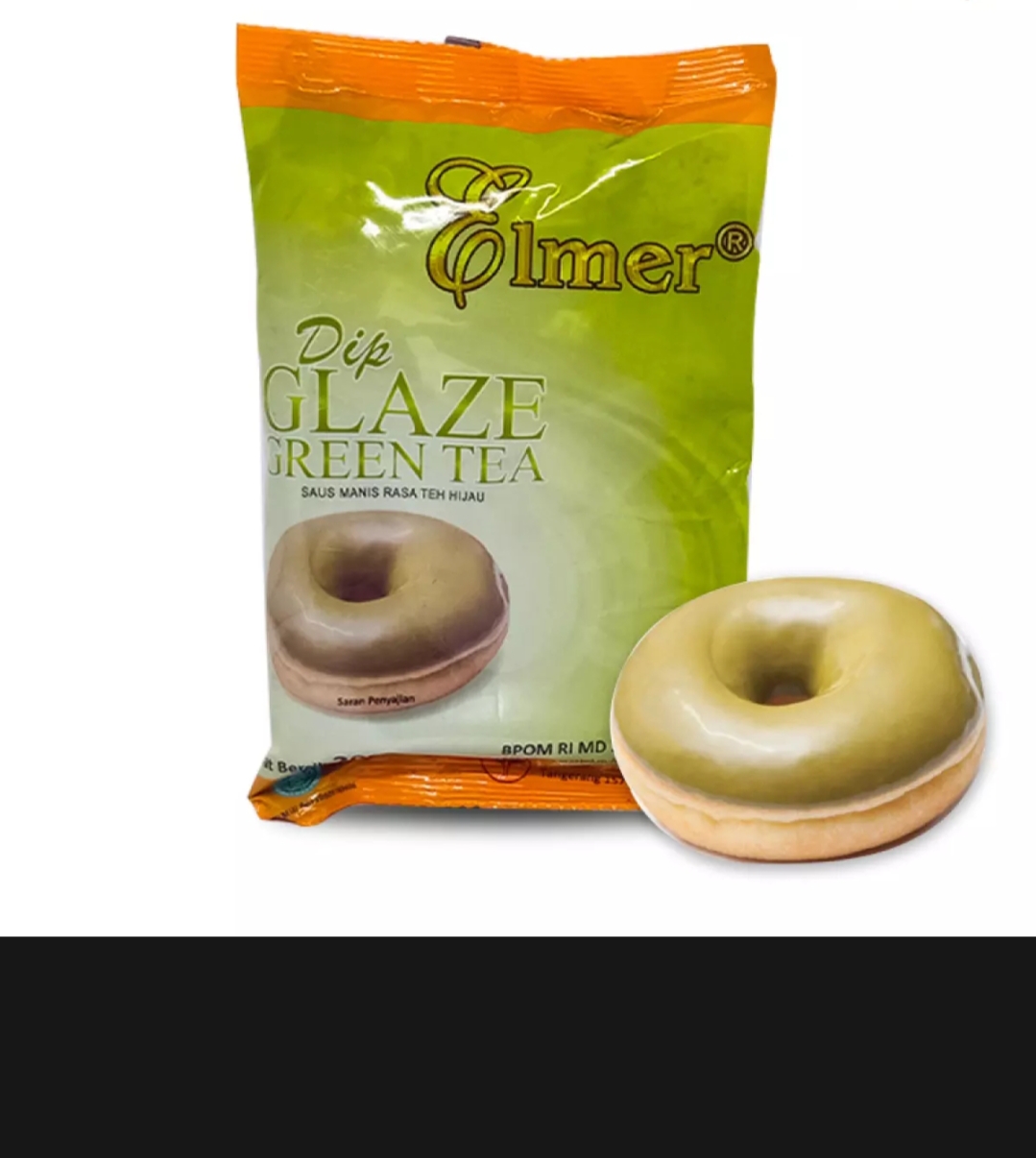 DIP GLAZE ELMER KEMASAN 200GRAM GREEN TEA / SAUS CAIR TOPPING DONAT ...