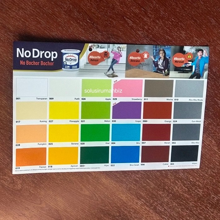 kartu warna cat no drop color card colour 24 warna 1 lembaran | Lazada ...