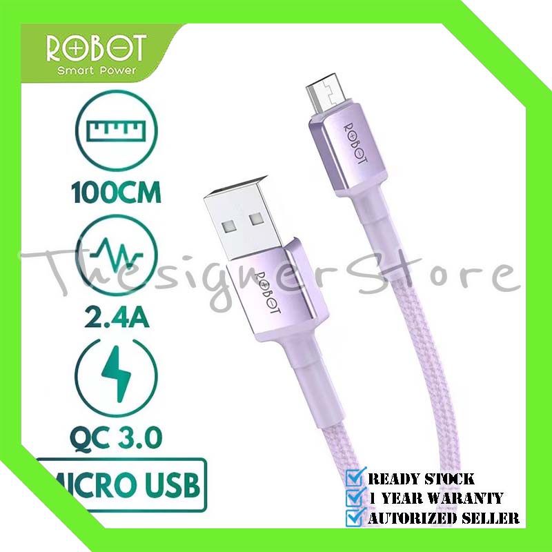 Kabel Data ROBOT RSC100 RSM100 RSL100 Type C Micro USB Lighting 1 Meter ...
