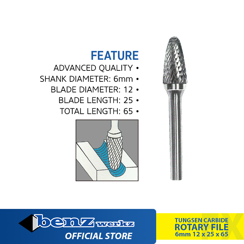 FX1020 Mata Tuner 6mm 10x20x60 / Tungsten Carbide Rotary File by BENZ ...