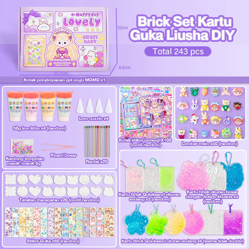 Jojotoy 793pcs DIY Guka Set Gantungan Kunci Akrilik Set Guka Gooka ...