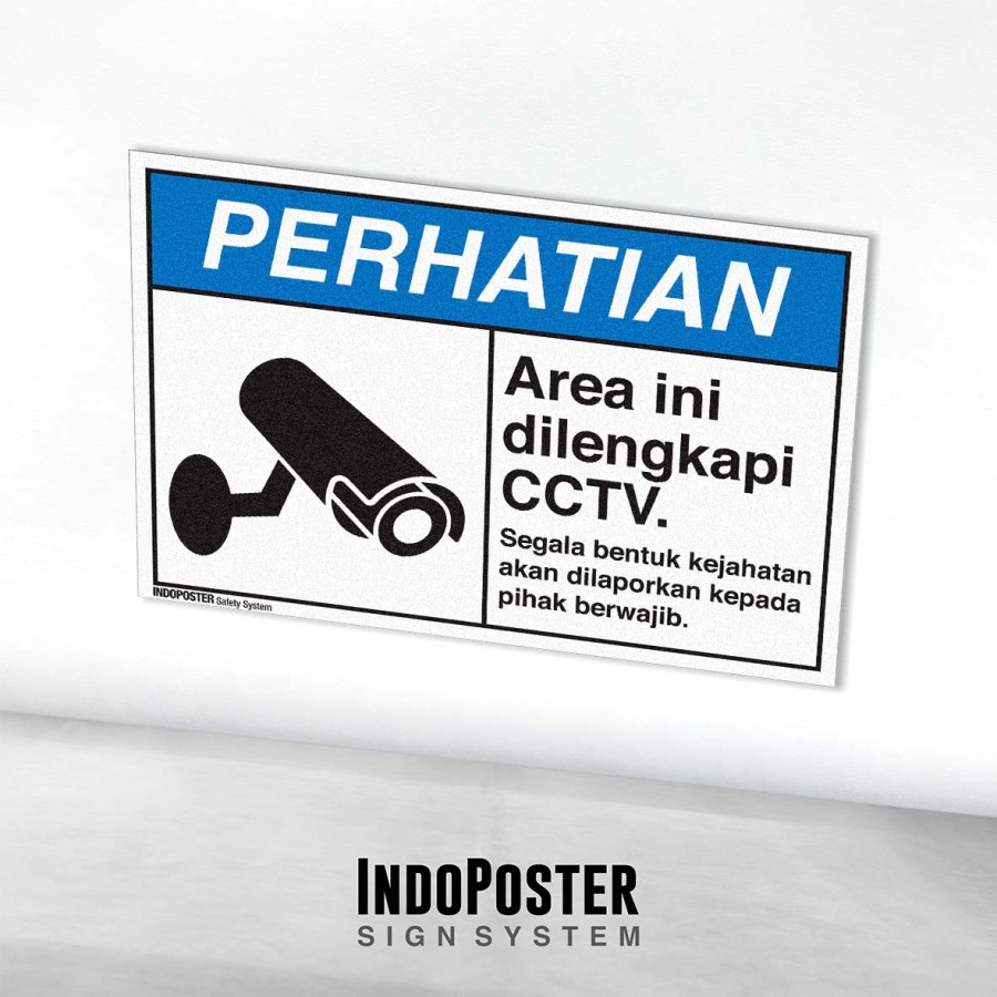 Stiker Safety Sign Rambu K3 ANSI Area Ini Dilengkapi CCTV | Lazada ...