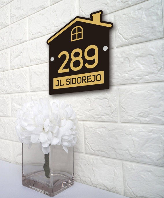 Plat Rumah / Plat Nomor Rumah Akrilik / Nomor Rumah Akrilik Gold ...