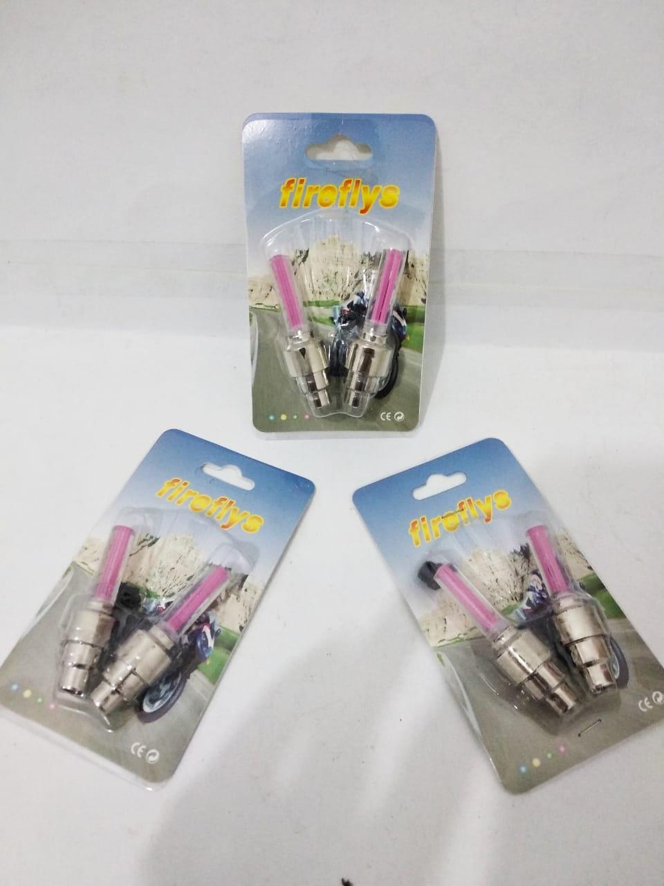 WARNA PINK / MERAH MUDA - Fireflys 2 Buah Lampu Ban Tutup Pentil LED ...