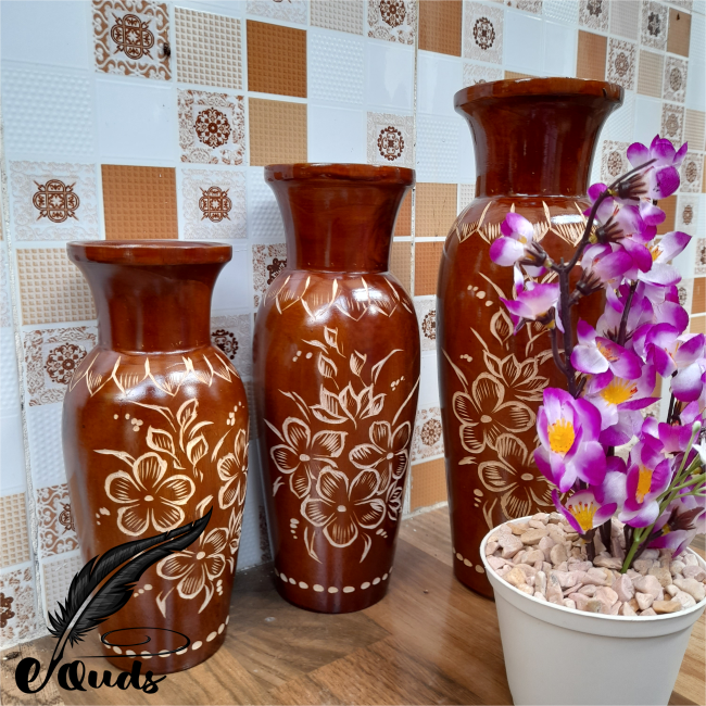Vas Bunga Model Guci / Iset ( Isi 3 ) Model Cukit / Kerajinan jepara ...