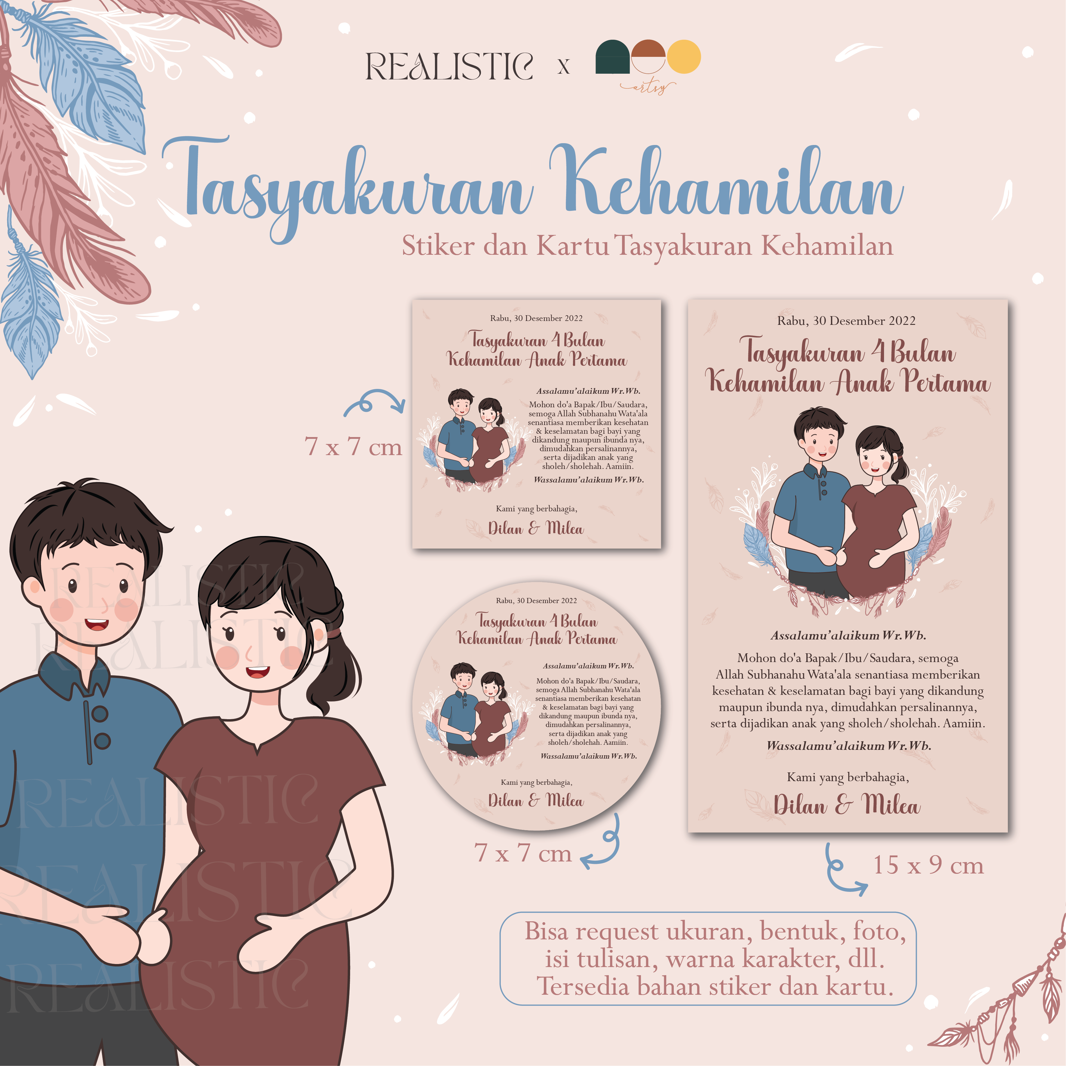 Stiker Tasyakuran 4 Bulanan / Stiker Syukuran 4 Bulanan / Stiker 7 ...