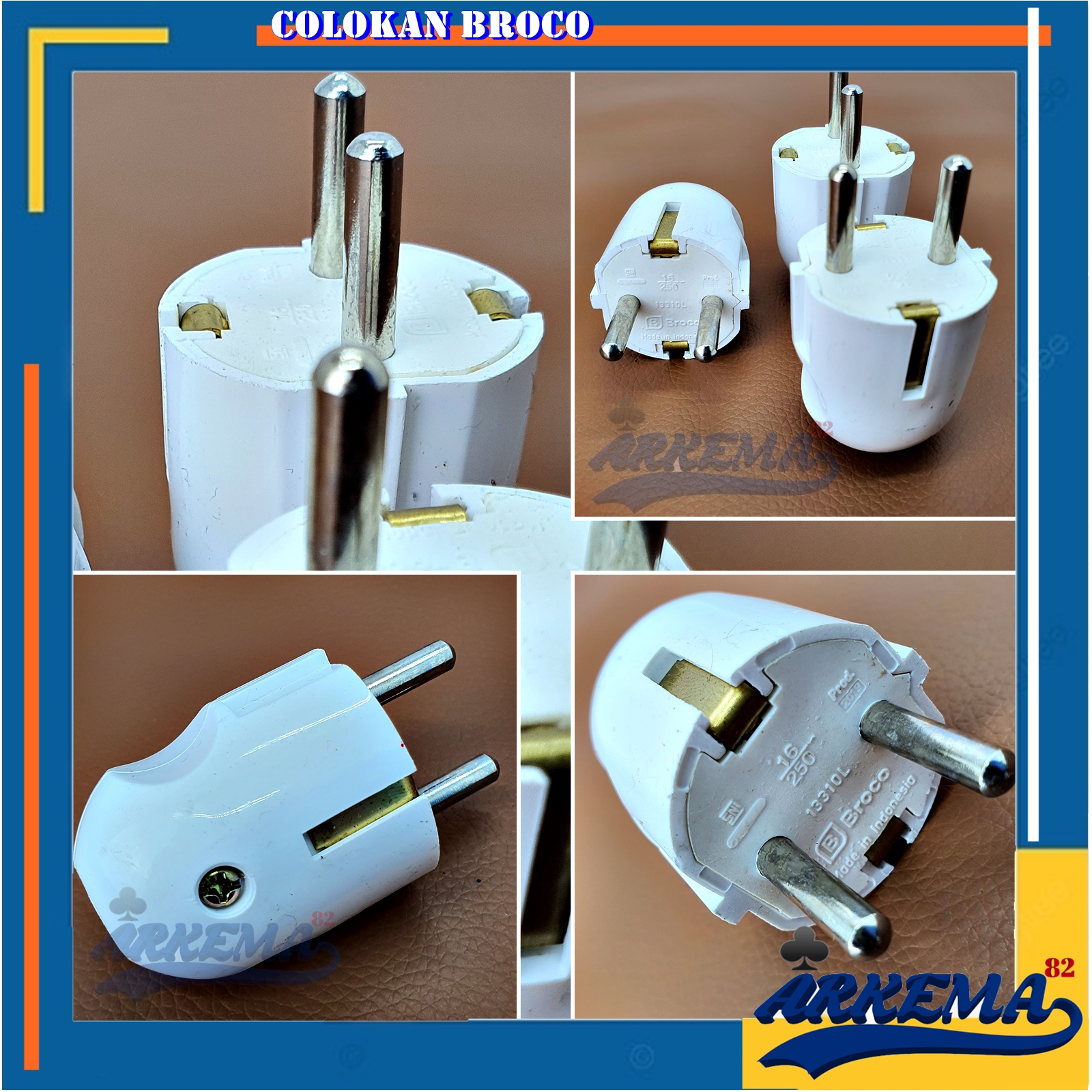 COLOKAN LISTRIK BROCO | STEKER PUTIH 13310L | STEKER BROCO BULAT PUTIH ...