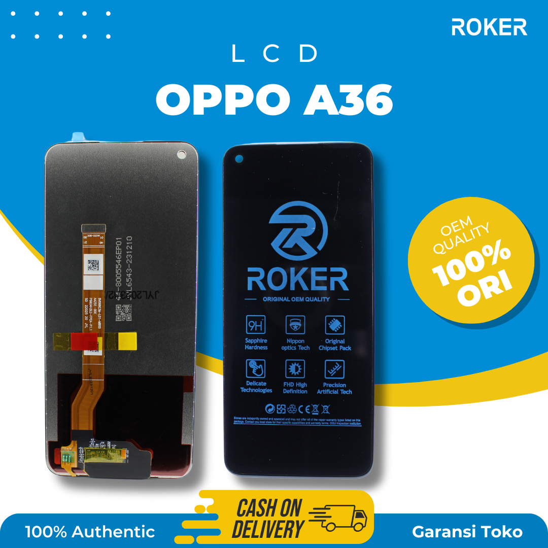 LCD TOUCHSCREEN OPPO A76 / OPPO A36 TS FULLSET ORIGINAL BY ROKER ...