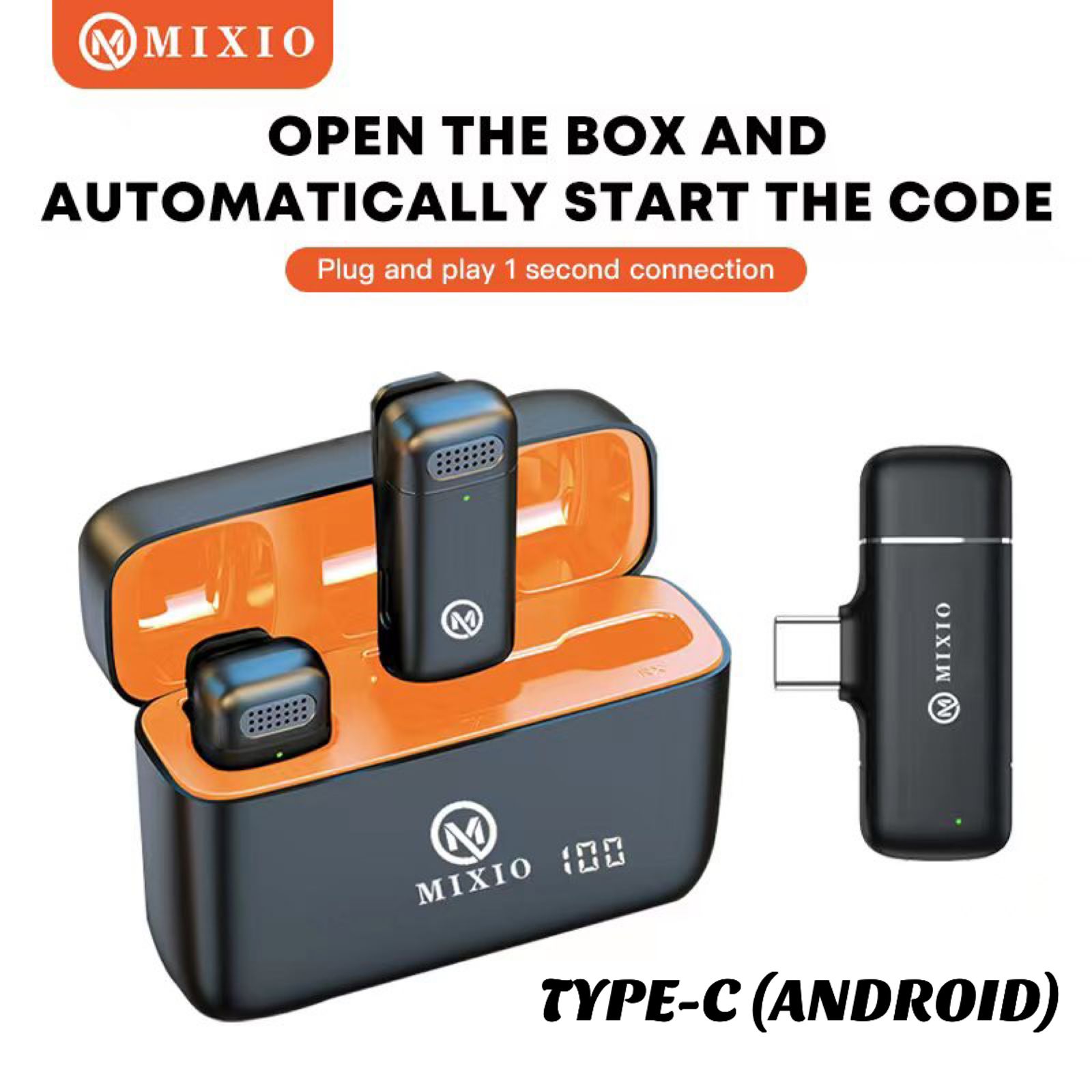 MIXIO W12 Mic Wireless Dual Lavalier Microphone Plug & Play Charging ...